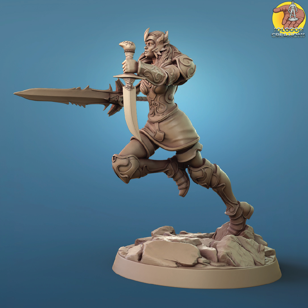 Ankya the Valkyrie | Norse Miniature | 3D Resin Print – Hamilton PrintWorks
